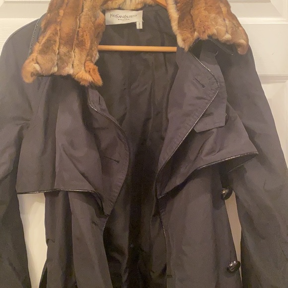 Yves Saint Laurent | Jackets & Coats | Ysl Authentic Fur Trimmed Trench ...